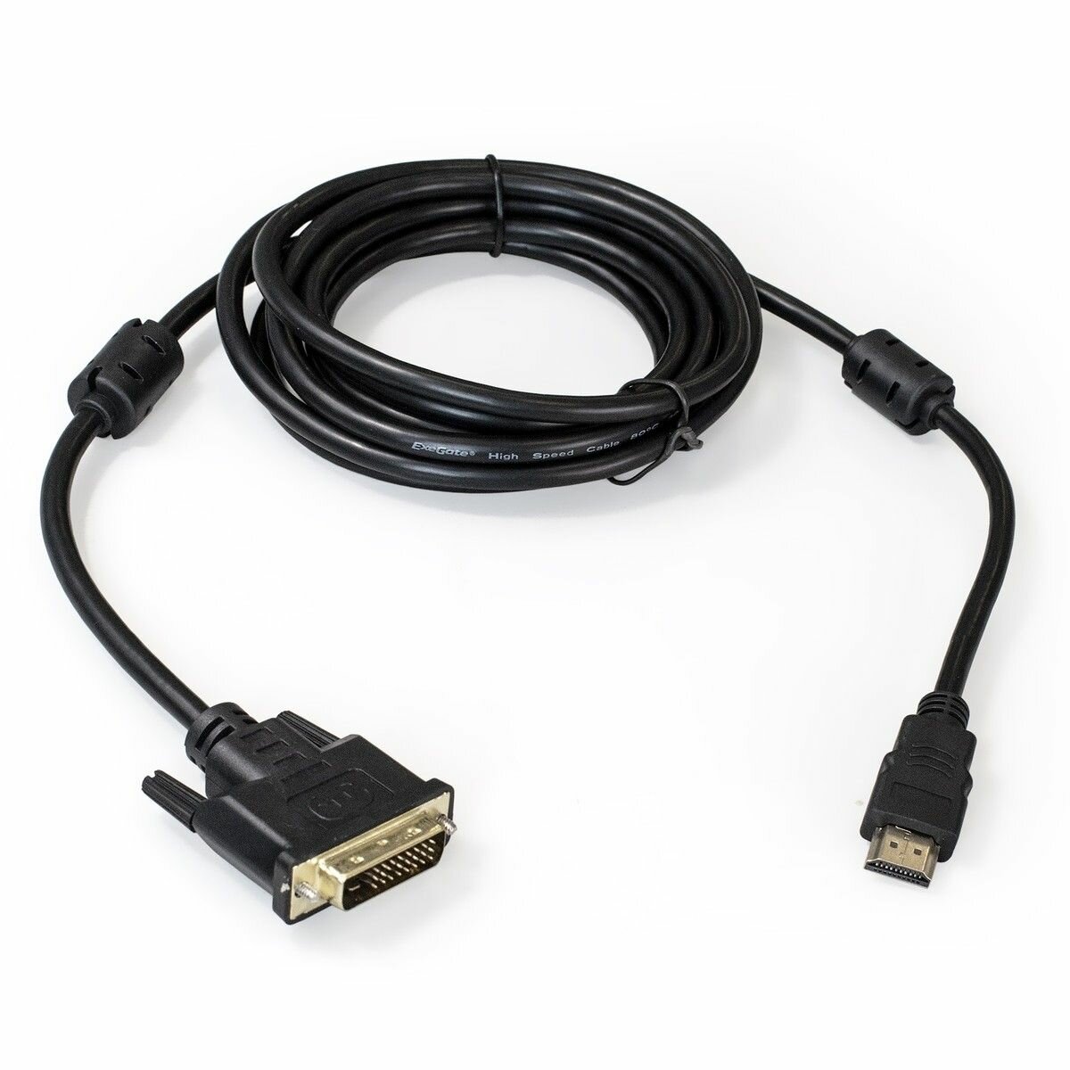 EXEGATE кабели EX284907RUS Кабель HDMI - DVI EX - CC - HDMIM - DVIM - 3.0 19M 25M, dual link, 3м, 2 фильтра, позолоченные контакты