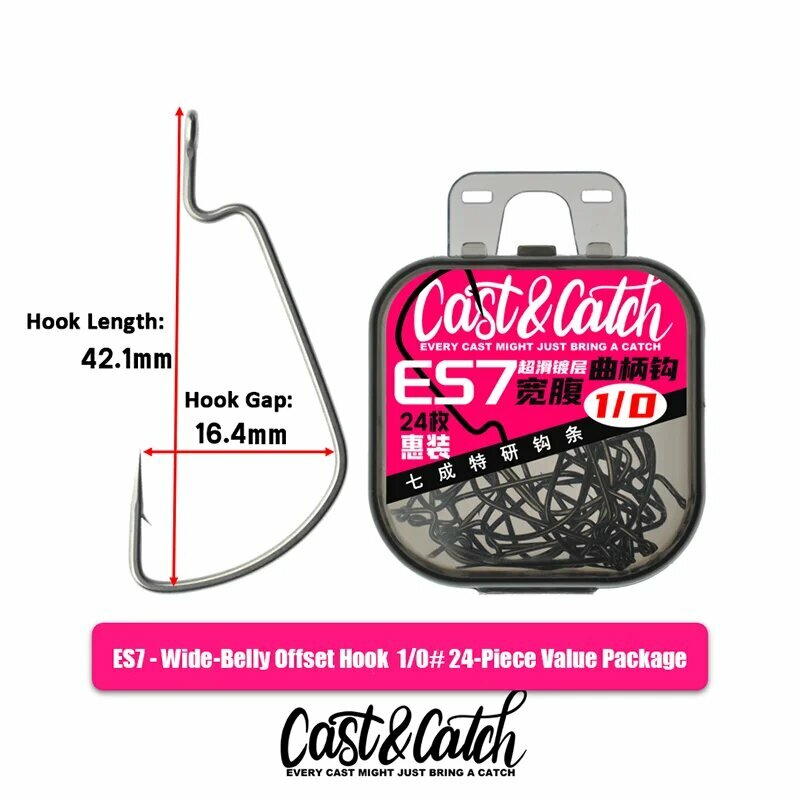 Крючки Cast&Catch Wide Gape Offset 24/28/30 шт. Size 1-0