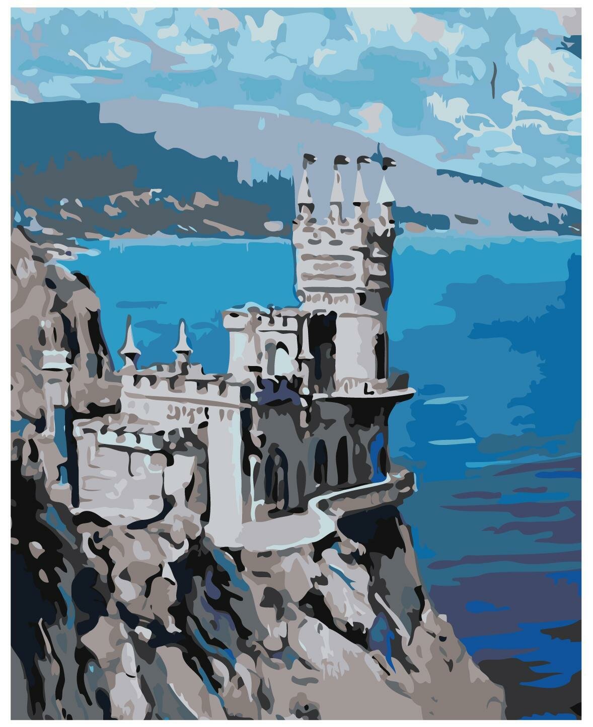 Картина по номерам, 40 x 50, KRYM-CR11, Крым, Ласточкино гнездо, пейзаж, архитектура