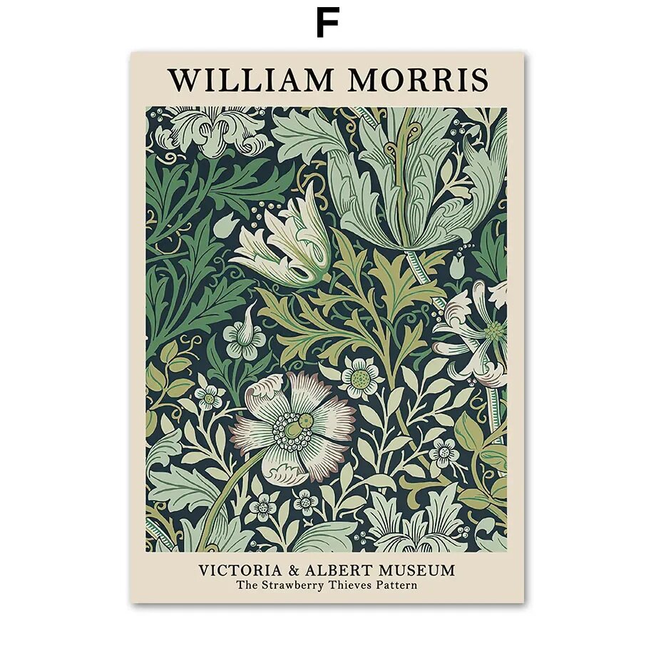 Картина William Morris "Strawberry Thieves" 50x70см, F