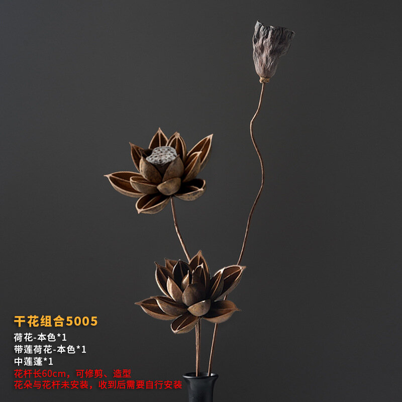 Букет из сухих цветов, декоративные украшения из настоящих цветов, лотос, высушенные на воздухе коробочки лотоса, натуральный корень лотоса, цветочная композиция в стиле дзен, украшение гостиной в китайском стиле.