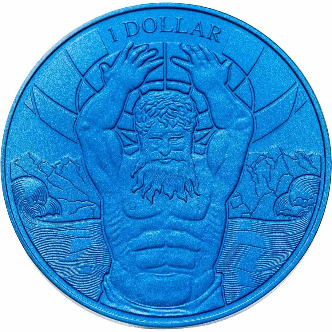Соломоновы острова 1 доллар 2018 "Греческая мифология - Атлант", Титан, в сохранности UNC