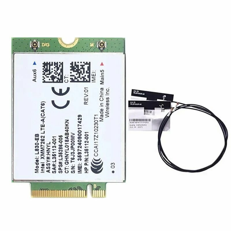 L830-EB WIFI карта + 2Xантенна 4G LTE L830 L35286-005 Модуль LTE Cat6 300 Мбит/с