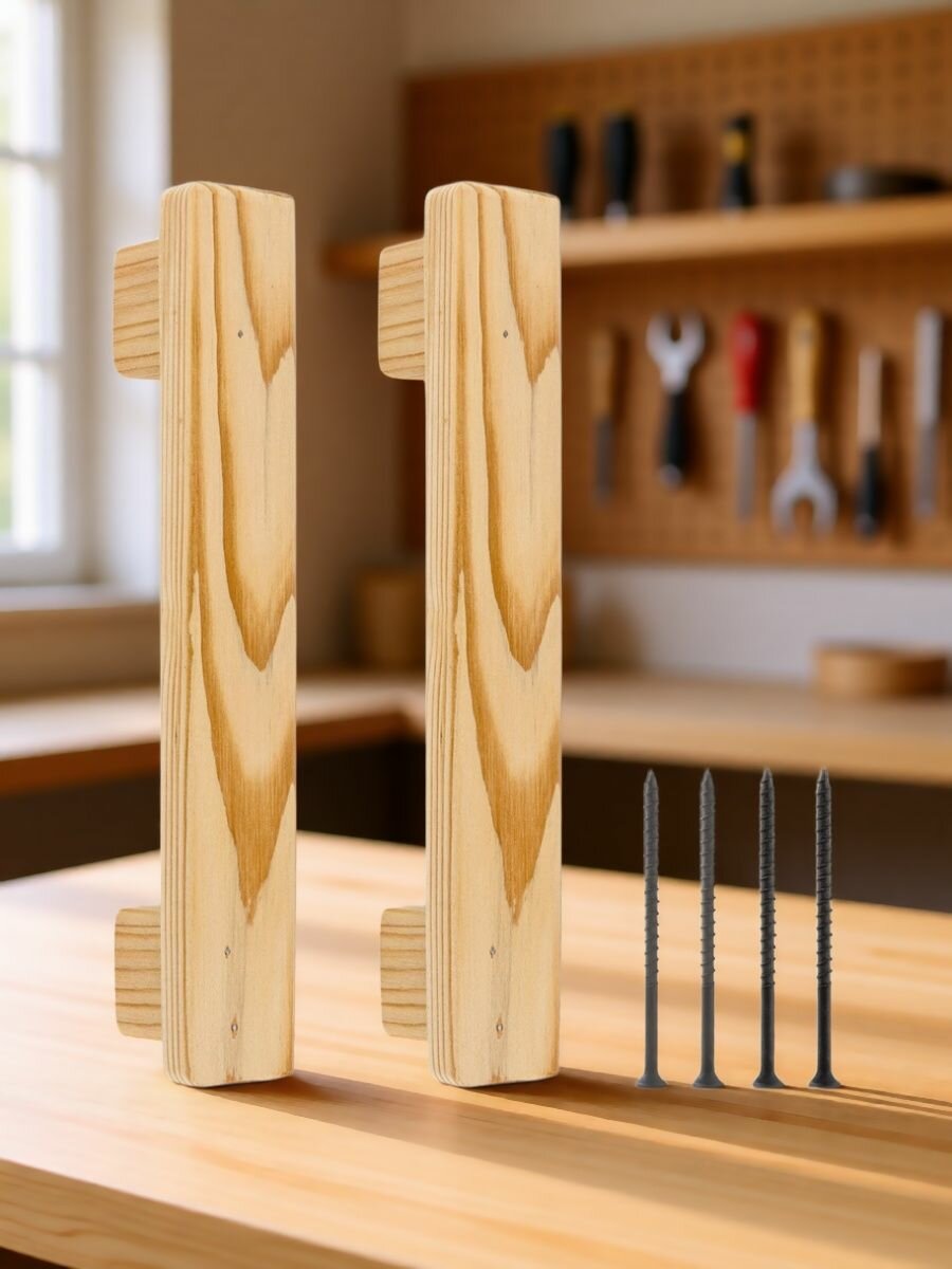 Сосновая дверная ручка для бани без покрытия, скоба, 1 серия, 2 шт.