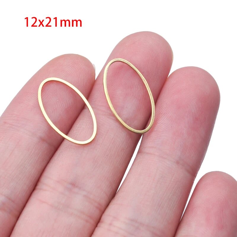 Позолоченные овальные подвески 12x21mm, Oval-1