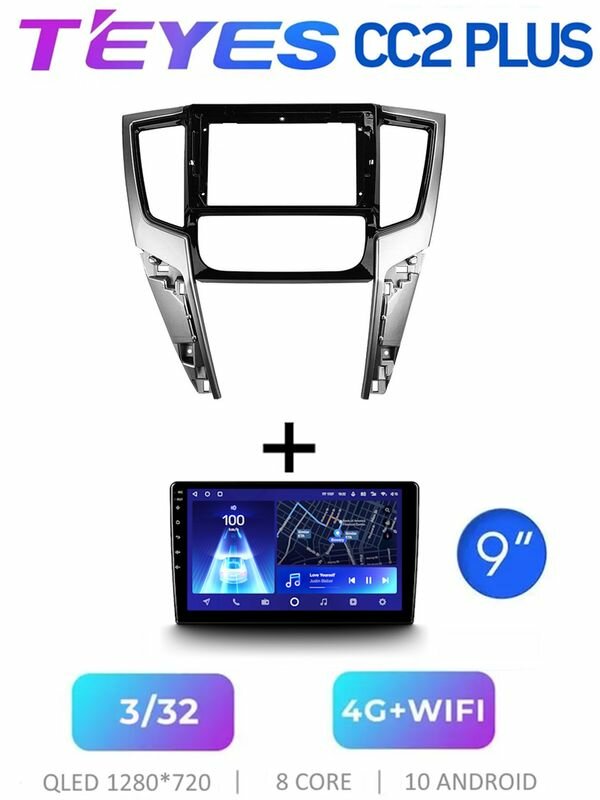 Магнитола 9" Teyes CC2 Plus 3/32 Gb для Mitsubishi L200 5 2018-2020 F2 Правый руль