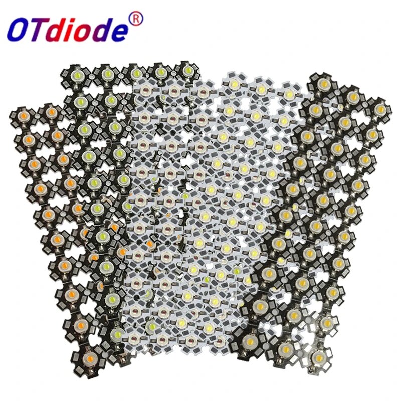 OTdiode 1W 3W Высокомощные светодиодные чипы Deep Red 660nm, 3W-Black PCB x100pcs