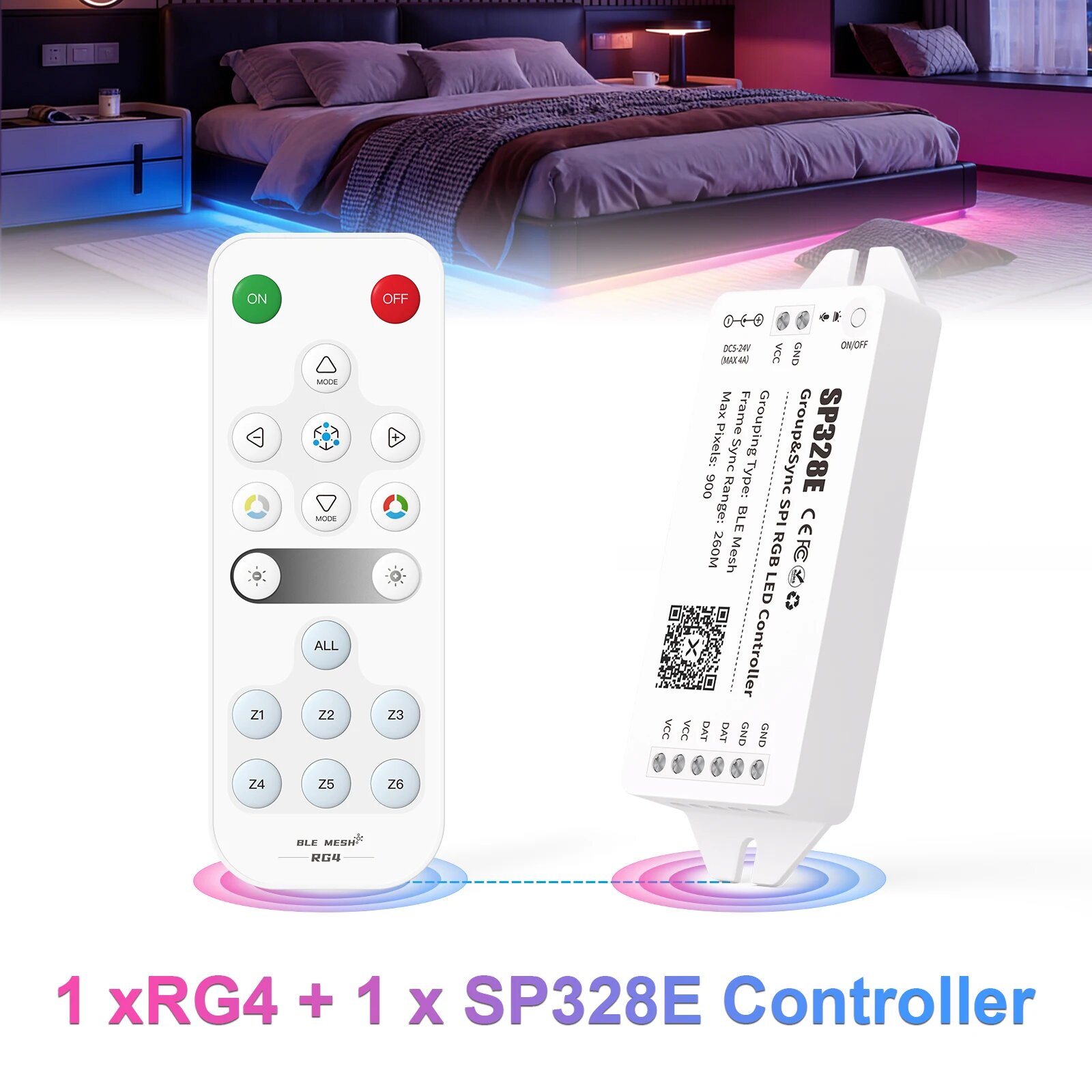 RGB LED контроллер SP328E + пульт xRG4