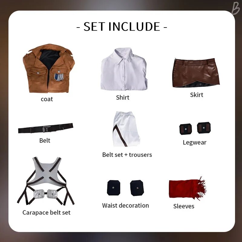 Костюм Атака Титанов Эрен Йегер M, Mikasa Costume