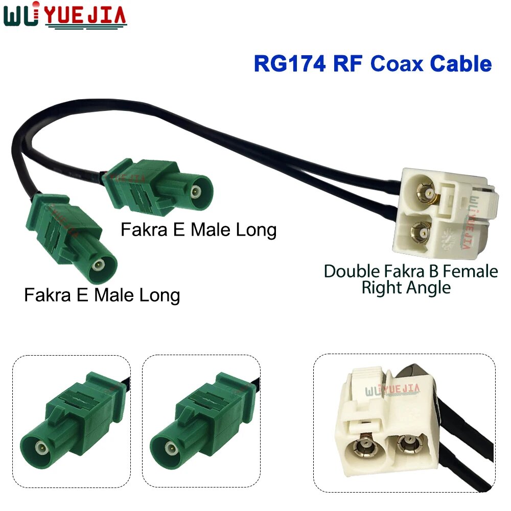 WUYUEJIA Двойной кабель Fakra RG-174 Twin B90 to 2X EML, 200 cm