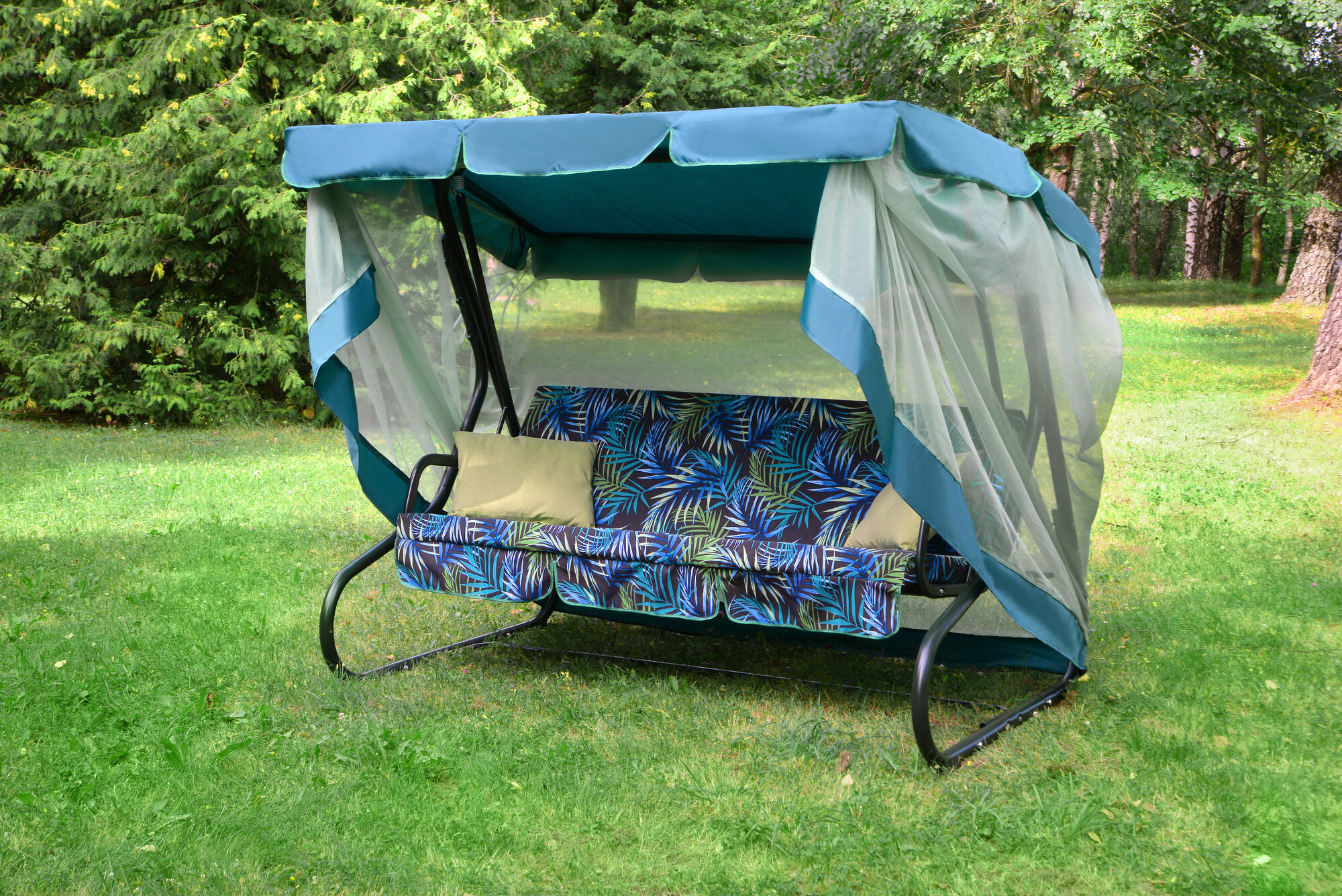 Качели садовые "Новара 2", с 1653, регулируемая спинка, диаметр трубы 45 мм, максимальная нагрузка 250 кг