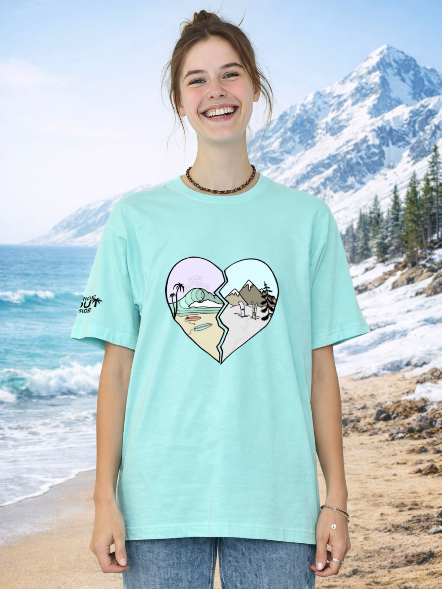 Футболка для кормящих мам Горы и океан
