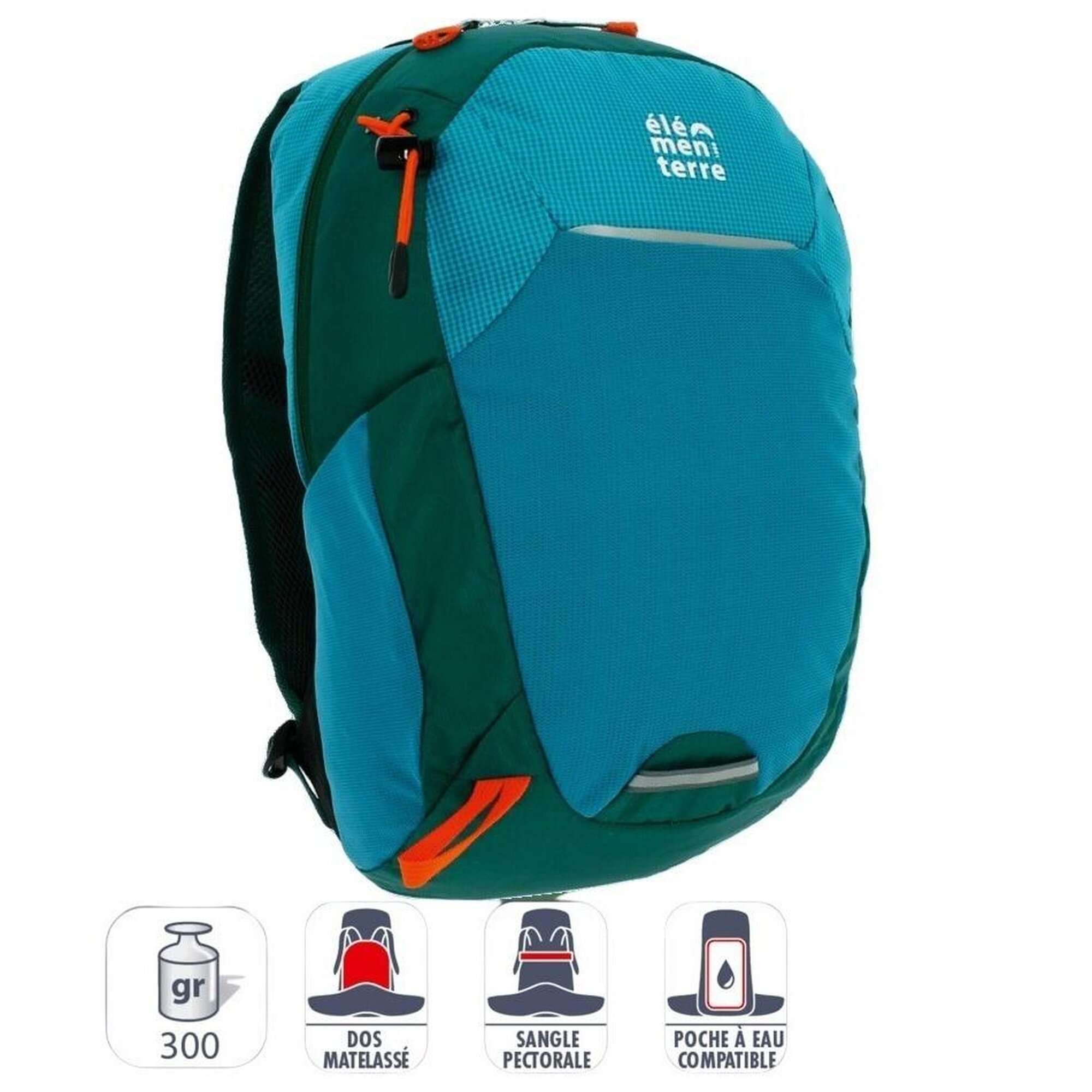 Рюкзак Decathlon, в спортивном стиле, Elementerre talca , объем 15 л, цвет Бирюзовый