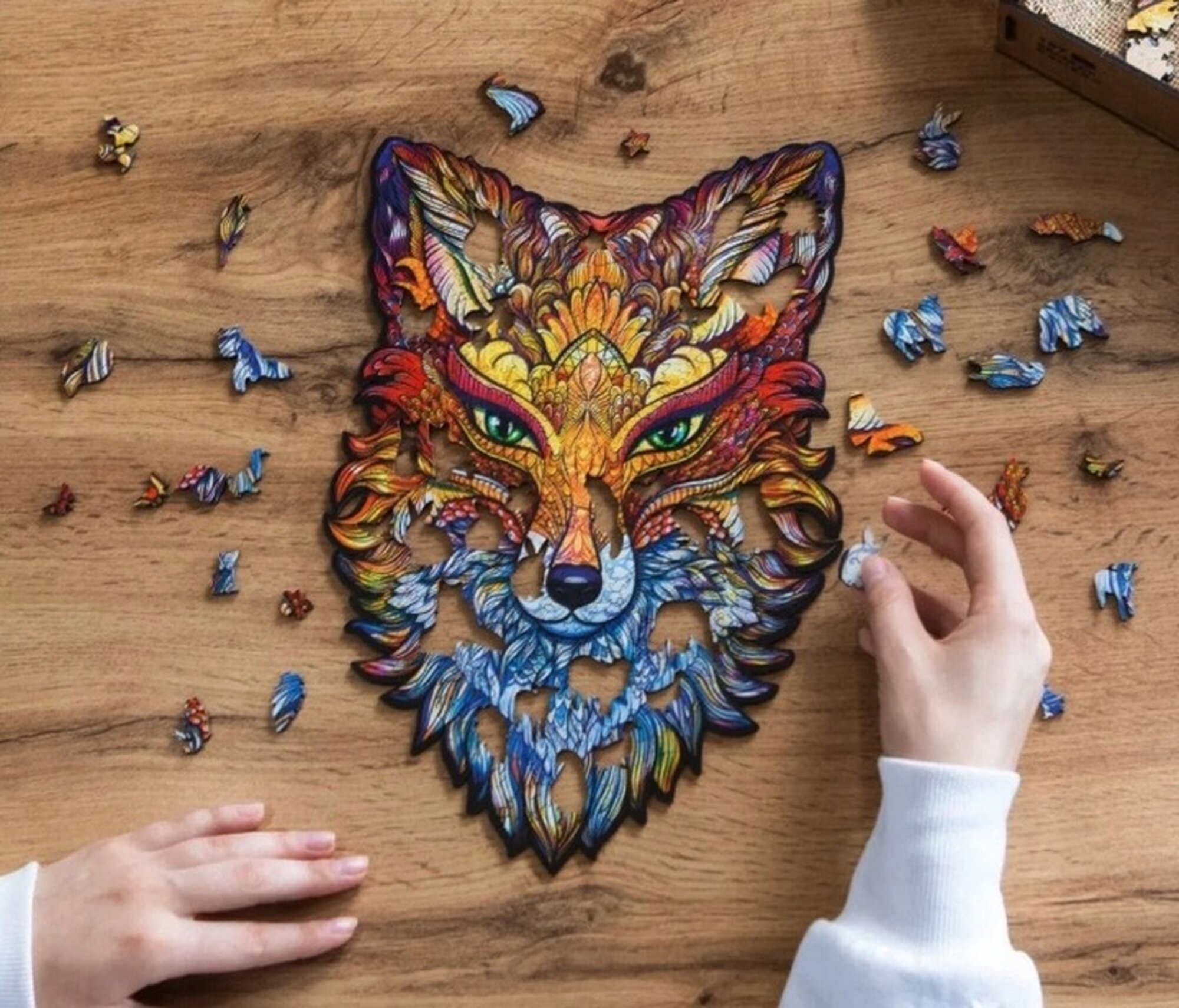 Деревянный пазл для взрослых Unidragon, цвета огненной лисы, размер M,197 деталей 4620755026979