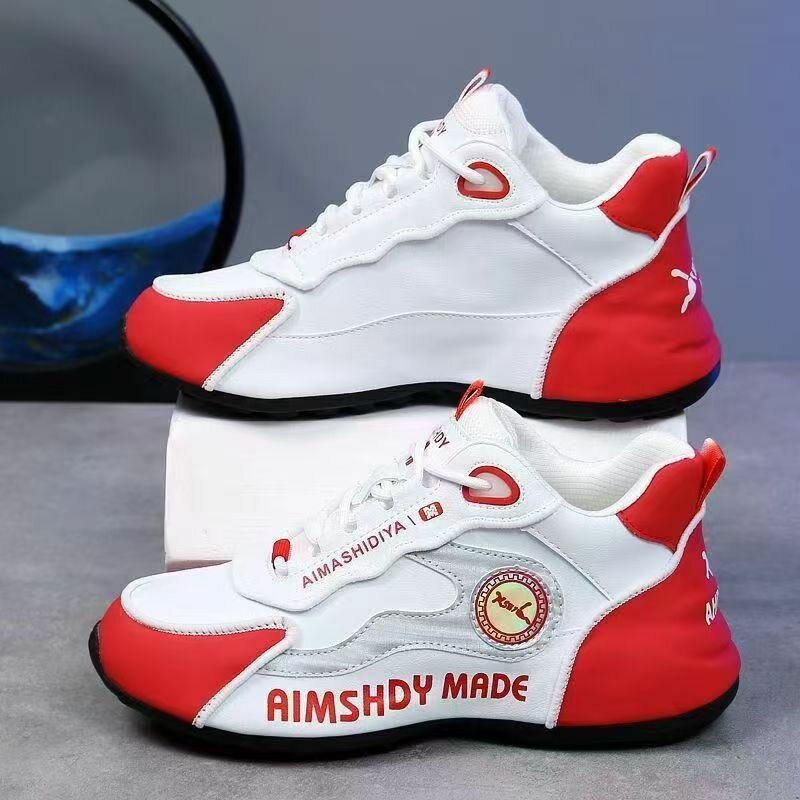 MOOCIE Новая весенне-осенняя парная обувь: стильные, повседневные, дышащие, с мягкой подошвой, кожаные, удлиняющие рост, массивные туфли с закрытой подошвой. EU:44