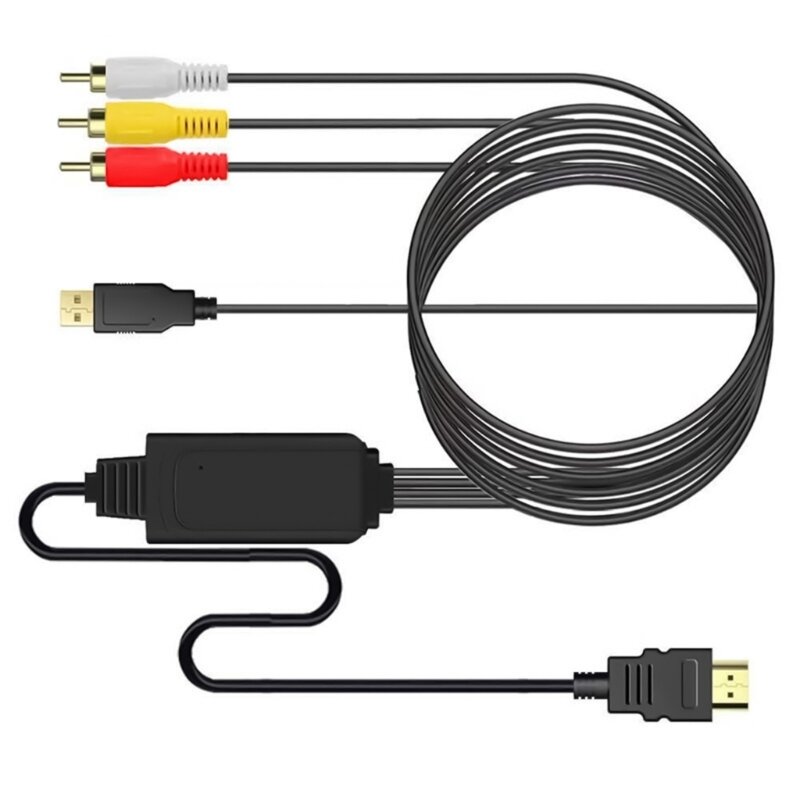 Кабель-адаптер для преобразования видео- и аудиосигнала AV 3RCA в HDMI