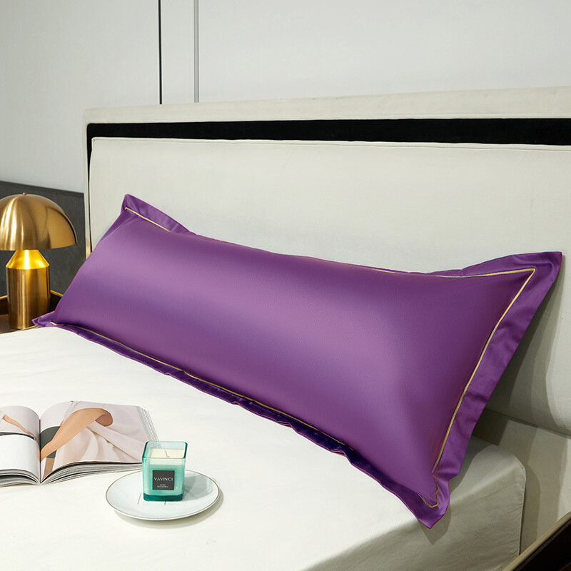 Наволочки из сатинового длинноволокнистого хлопка (100 штук), двойные длинные наволочки из чистого хлопка из Синьцзяна, простые однотонные наволочки для пар из чистого хлопка.