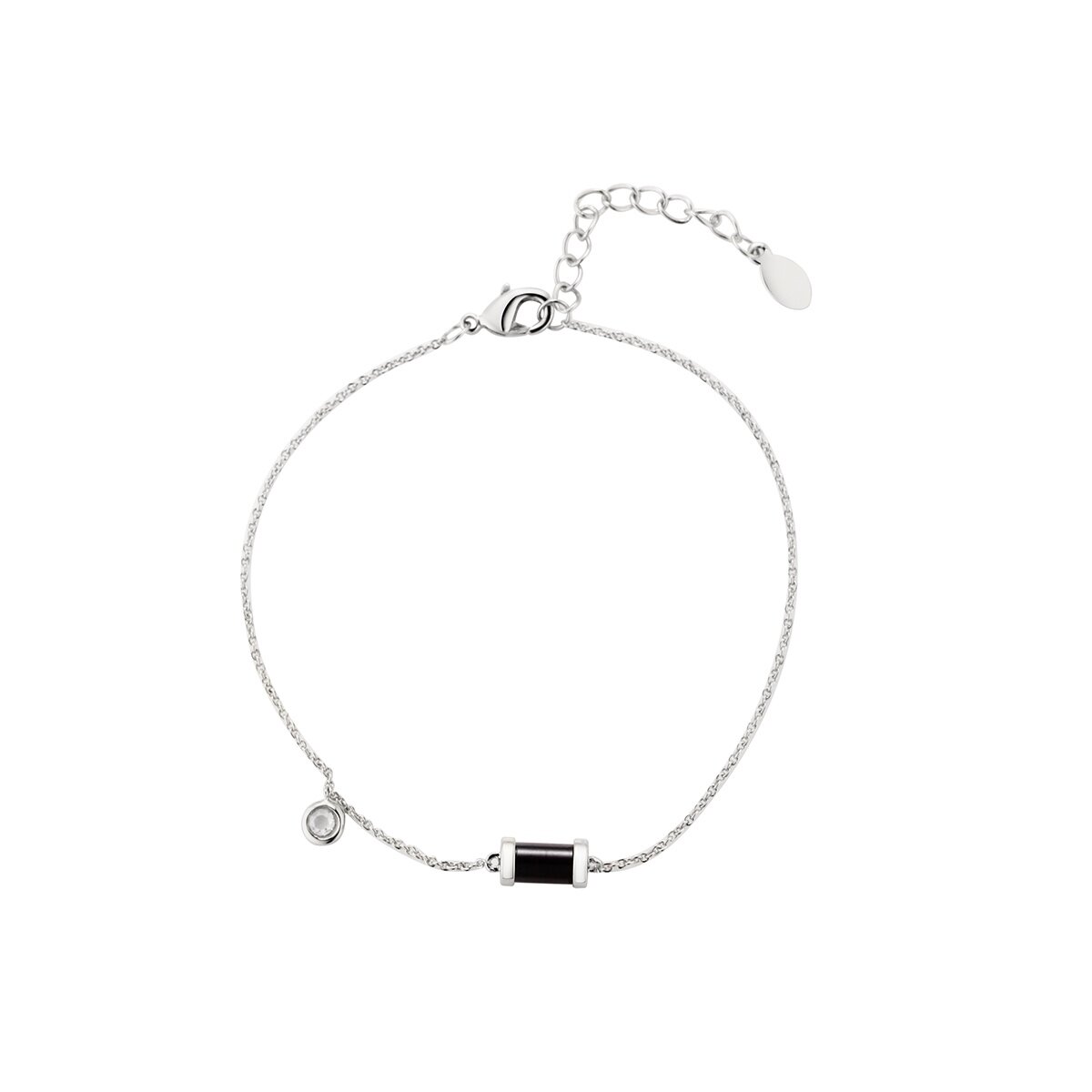 Браслет, серебро, 925 проба, керамика, фианит