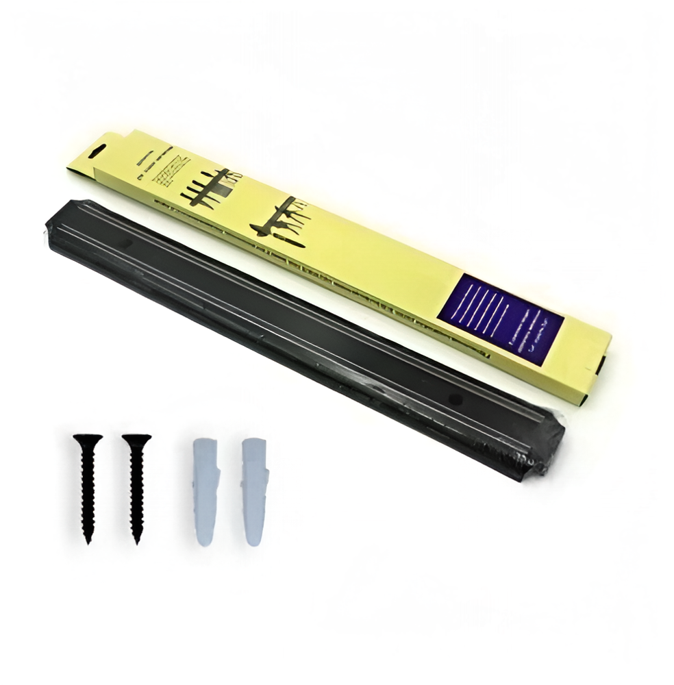 Настенный держатель для ножей магнитный, 38 см, черный, крепление в комплекте