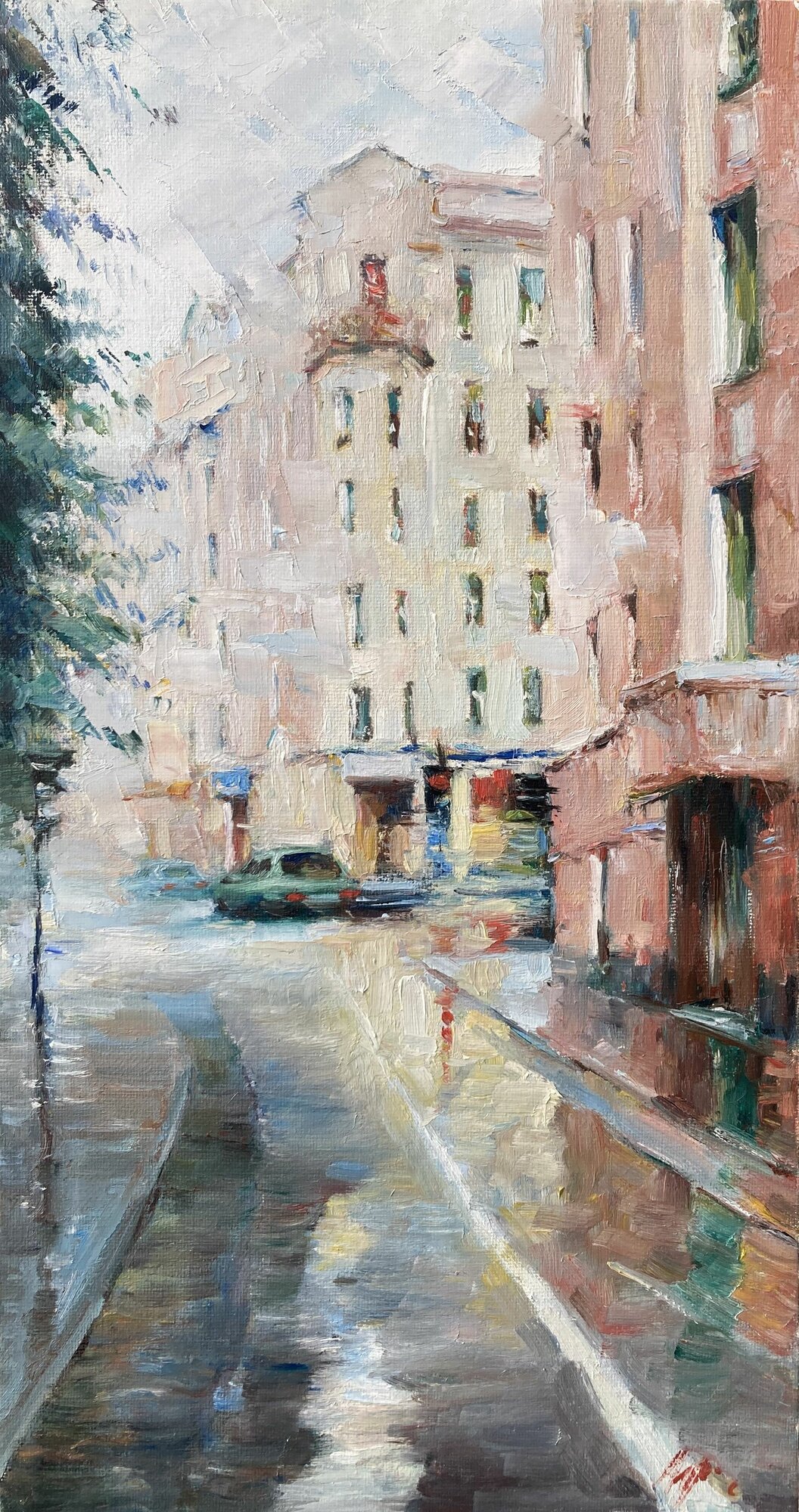 ART-Salon at Oktyabrskaya "Спиридоновский переулок. Москва", 42х22,5 см, холст, масло; авторская работа;