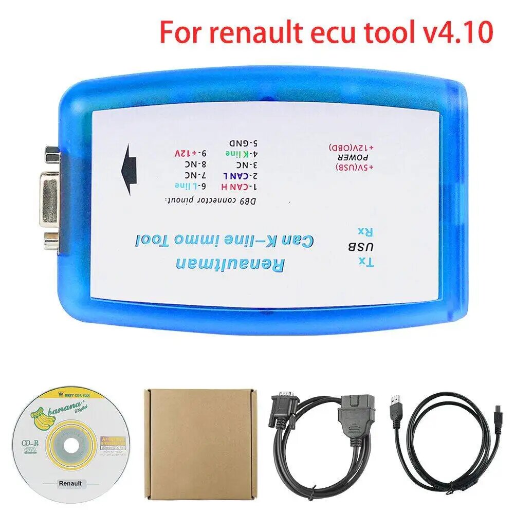 Инструмент Can K-line Immo для Renault V4.10, поддержка Renault CAN/K-line ECU Tool, программатор OBD2, чтение, запись EEPROM