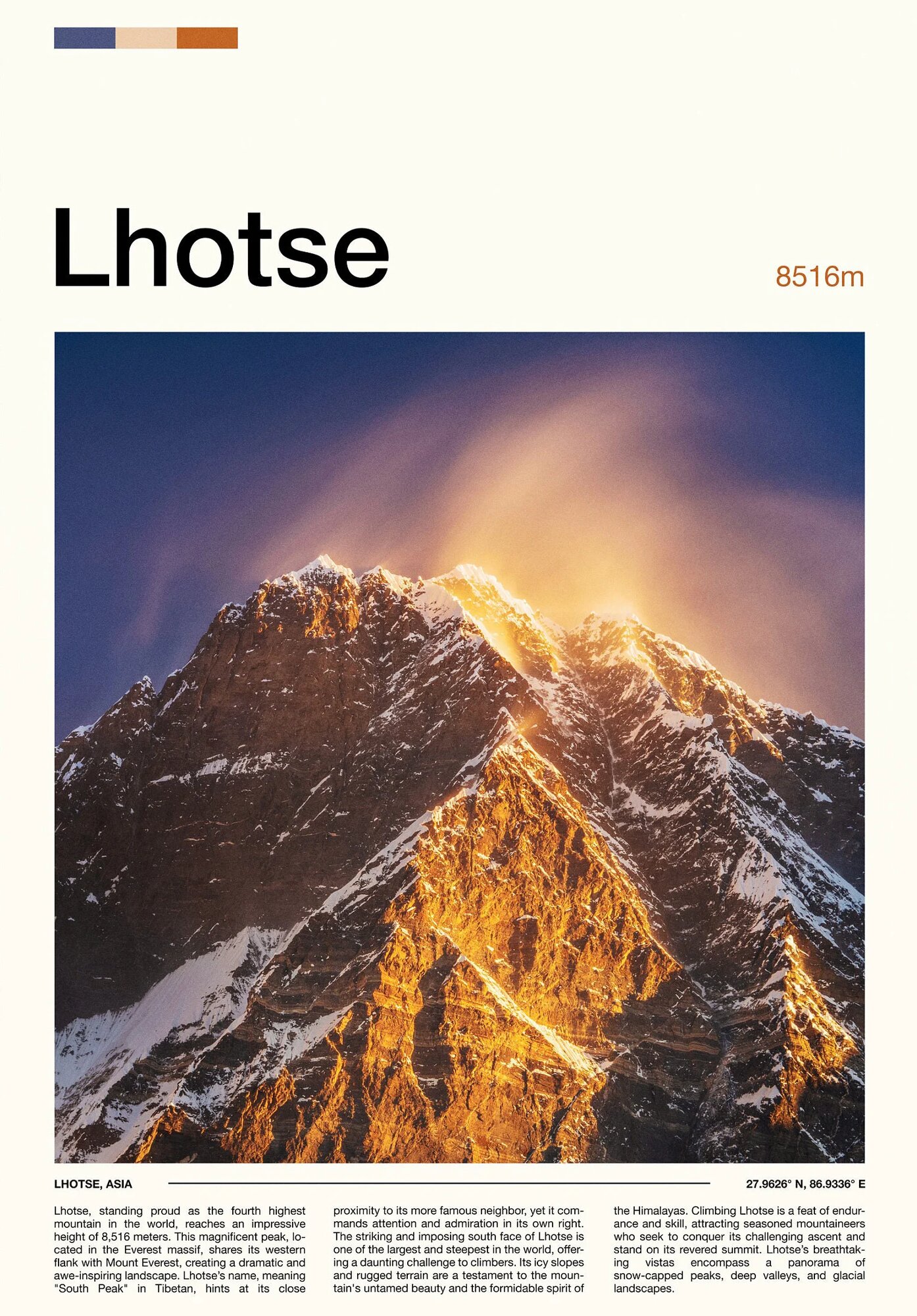 Печать на холсте "Горы реки городской лес гора Эверест гора Килиманджаро" nn-9, 30X42cm Unframed