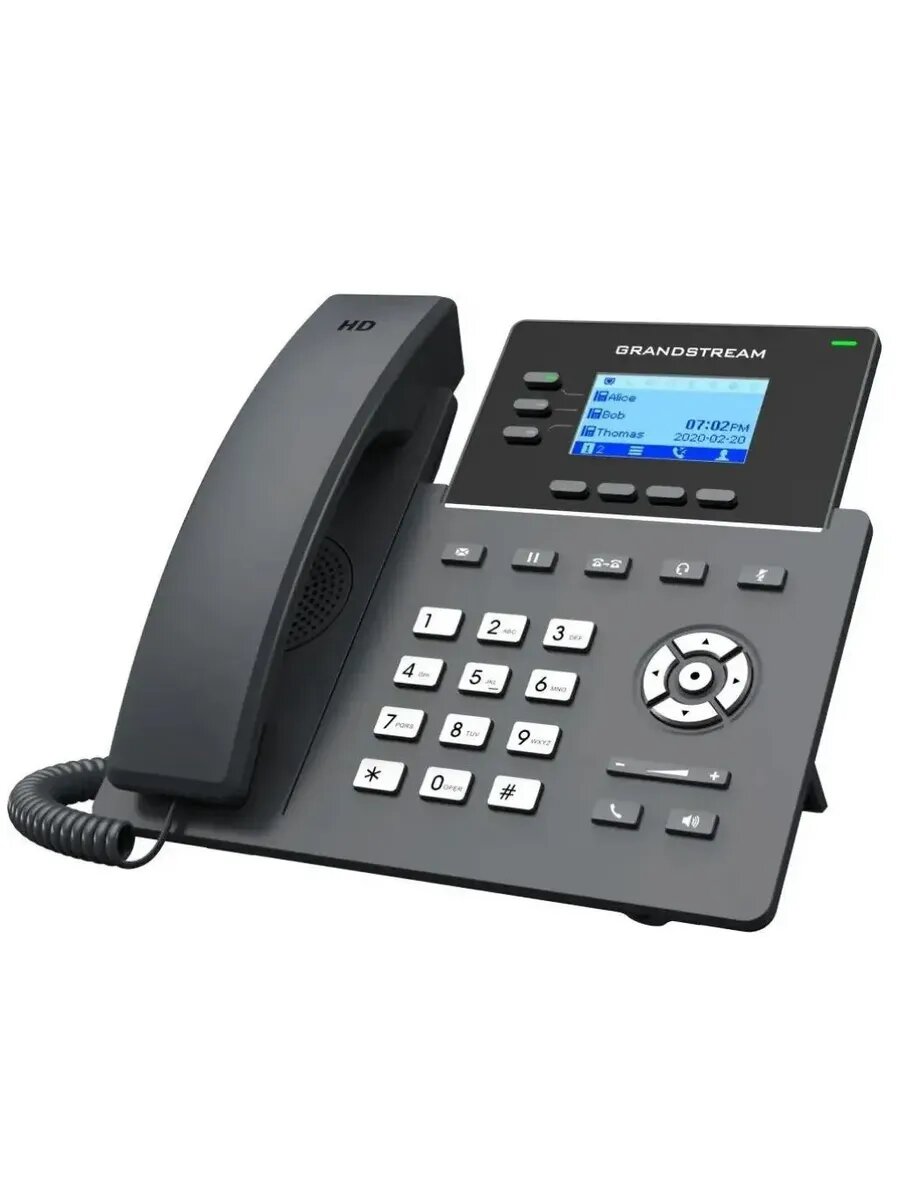 Телефон VoiceIP Grandstream GRP-2603 6 SIP аккаунтов, 3 линии 10/100/1000, дисплей 2,48"(132x64), б/п в комплекте
