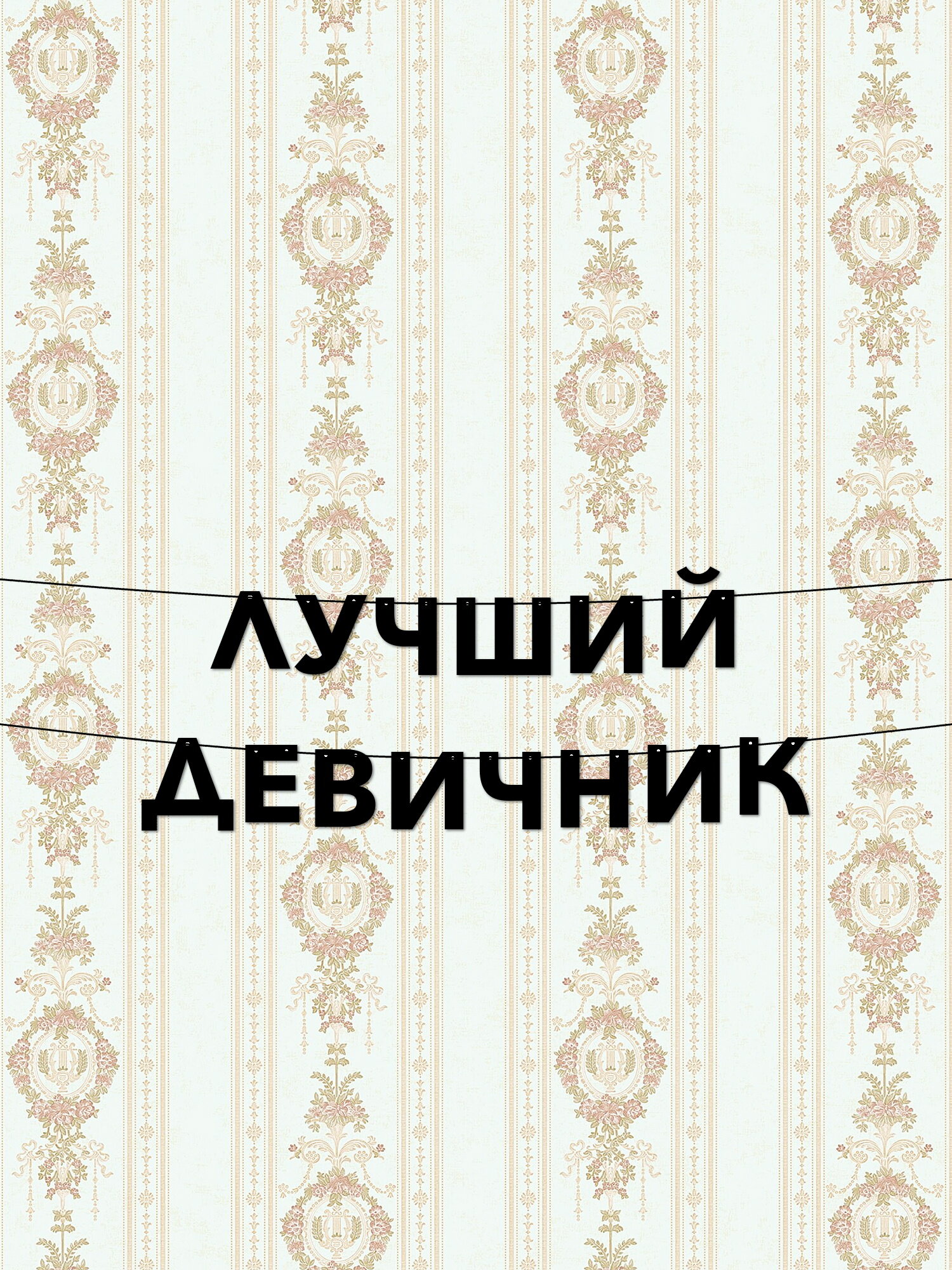 Буквенная гирлянда Лучший девичник - декоративная растяжка для праздника, высота букв 10 см, толщина букв 1 мм, долговечный материал.