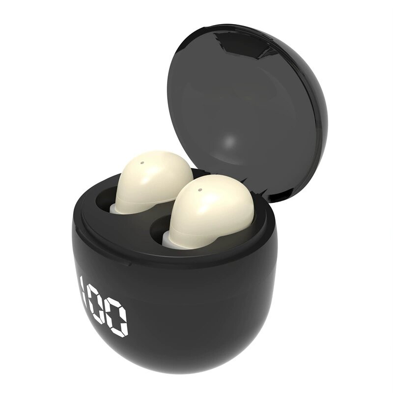 Мини-беспроводная Bluetooth-гарнитура с бинауральными наушниками-вкладышами для сна обеспечивает высокое качество звука, бежевый