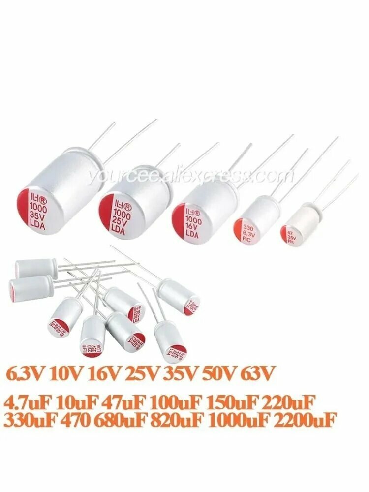 5шт новый оригиналь 330uF 35V 10x12mm Электролитический конденсатор прямой прокладки