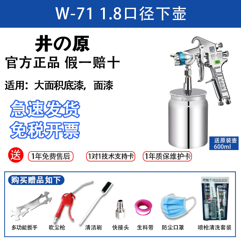 Японский краскопульт Iwara W-71 для автомобилей, пневматический инструмент W77, краскопульт с высокой степенью распыления.
