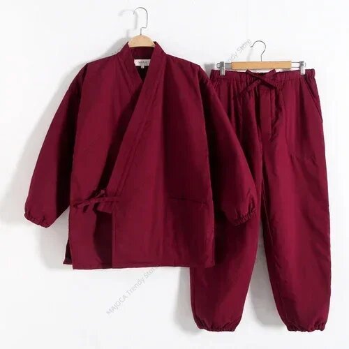 Мужское кимоно Jinbei бордовое, размер M