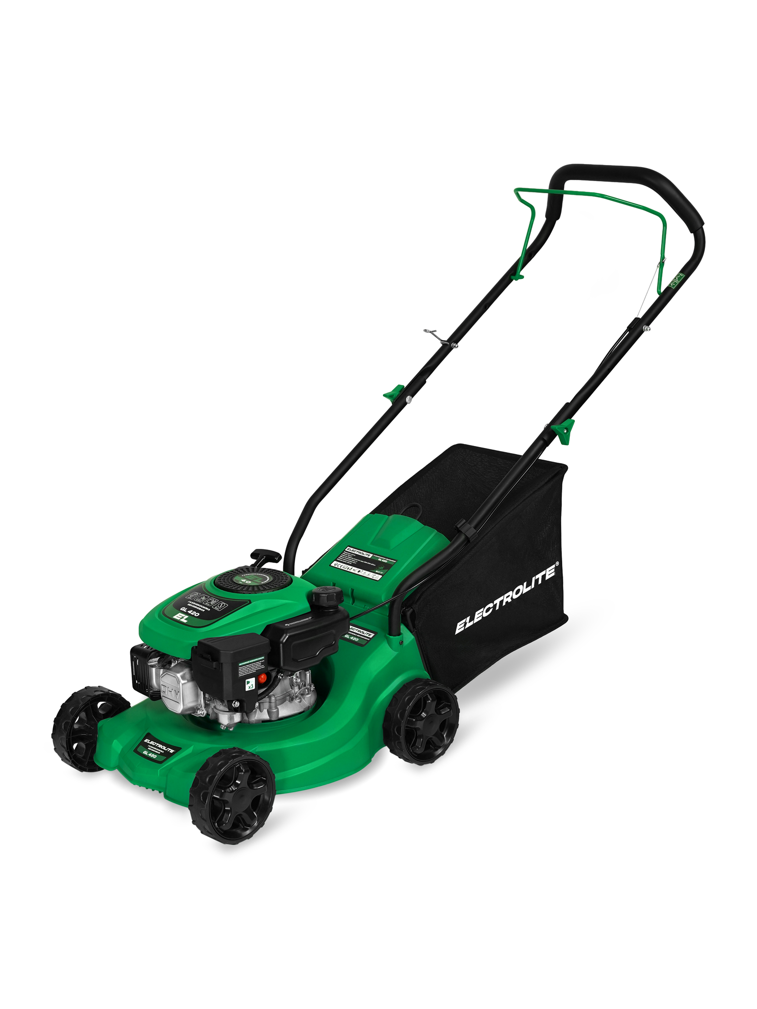 Газонокосилка бензиновая Electrolite GL 420 ( 4 л, с, 2800/3200 об/мин, 420мм ширина среза , НЕ самоходная)