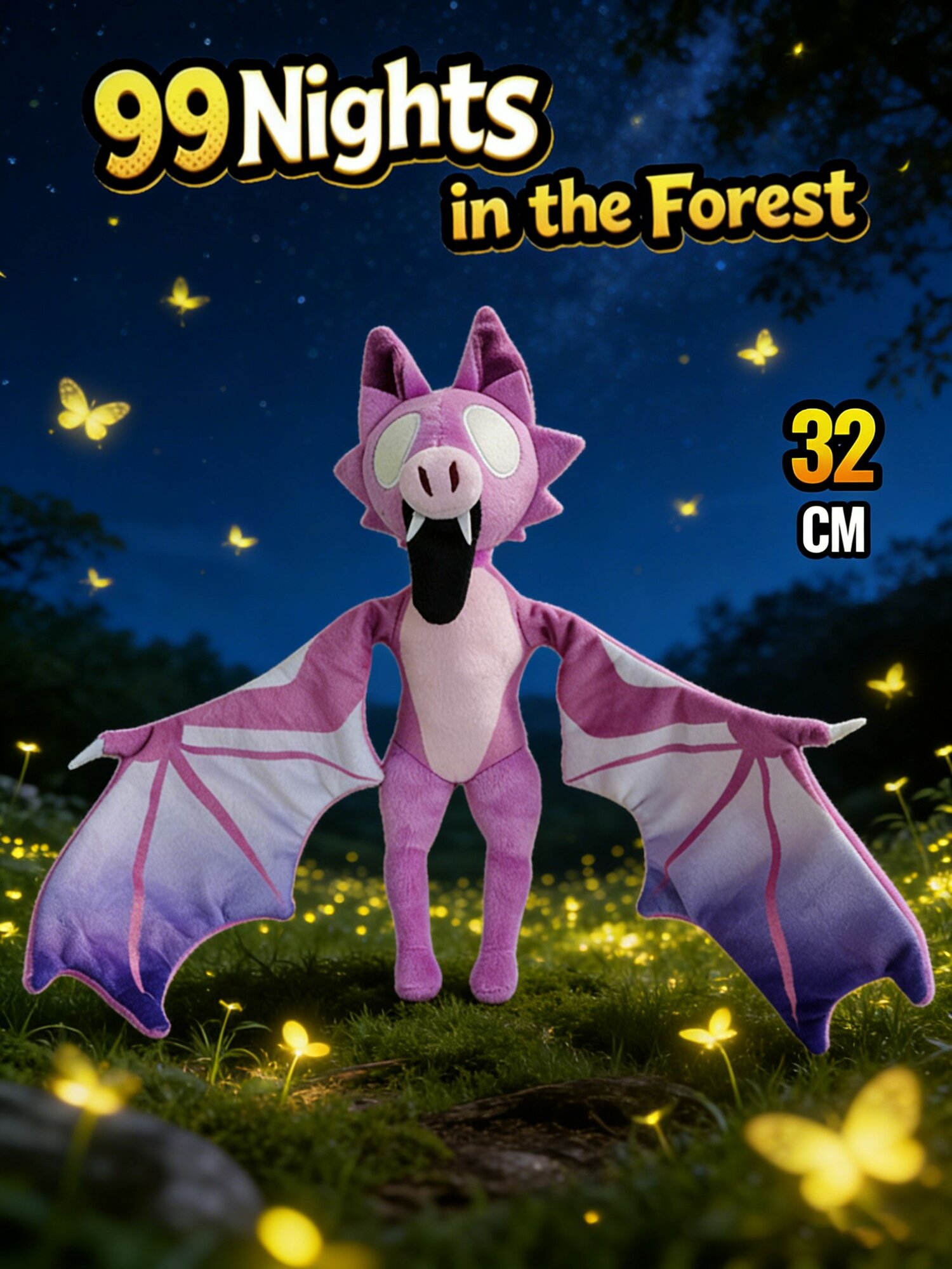 Мягкая игрушка Bat (Летучая мышь) Roblox: 99 Nights in the Forest, 32 см