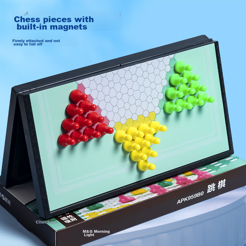 Chenguang (M&G) Checkers, Children's Magnetic Board Game, Portable Folding Magnetic, Adult And Children's Interactive Toy, Small Size