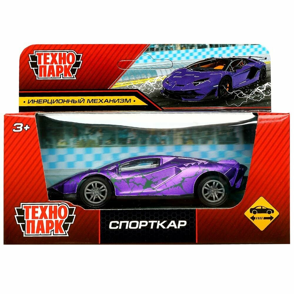 Машинка Huada Toys модель инерционная Спорткар 10 см, металл, в коробке, 2107C051-R1