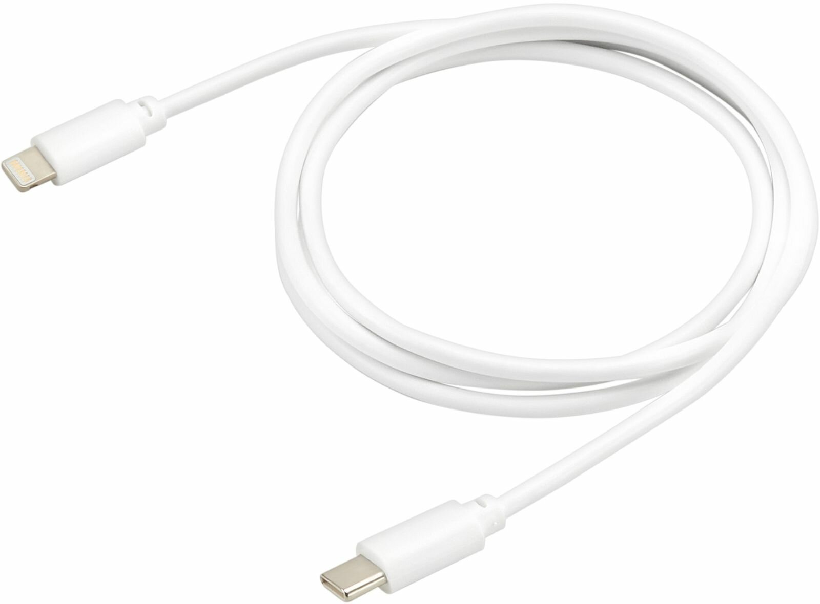 Кабель Buro USB Type-C m-Lightning m, 1 м, белый (PD18W)