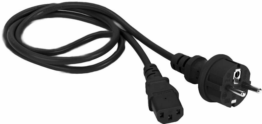 Шнур питания Lanmaster C13-Schuko, проводник 3х0,75 мм2, 3 м, 220 В, черный (LAN-PP13/SH-3.0-BK)