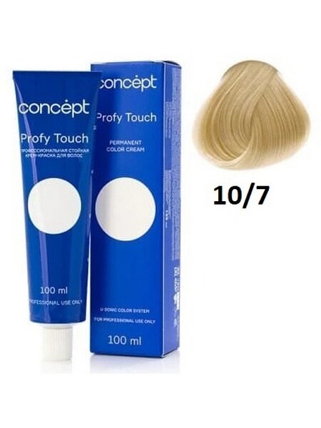 Крем-краска для волос Concept Profy Touch, тон: 10.7 очень светлый бежевый, 100мл