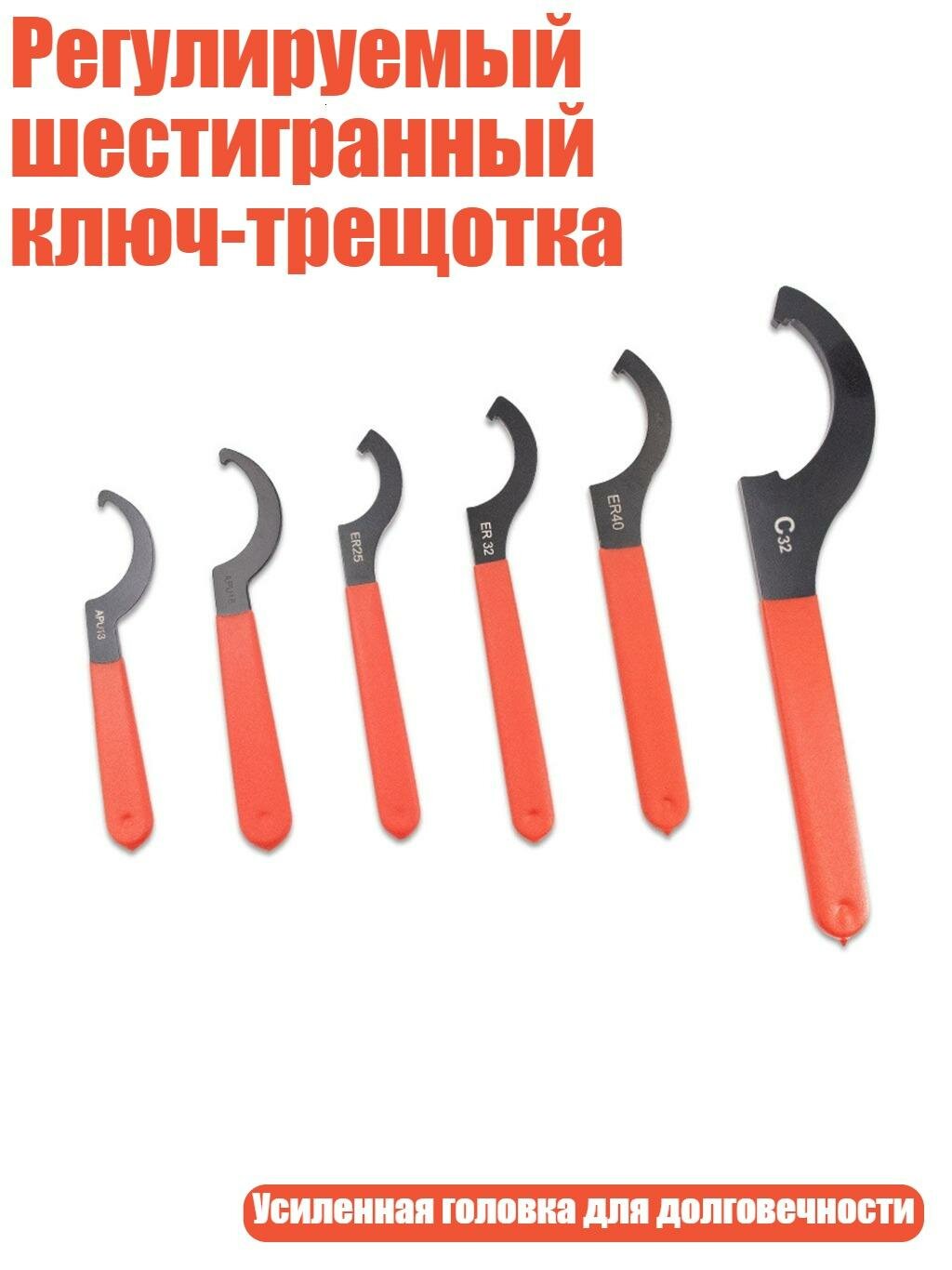 Регулируемый шестигранный ключ-трещотка