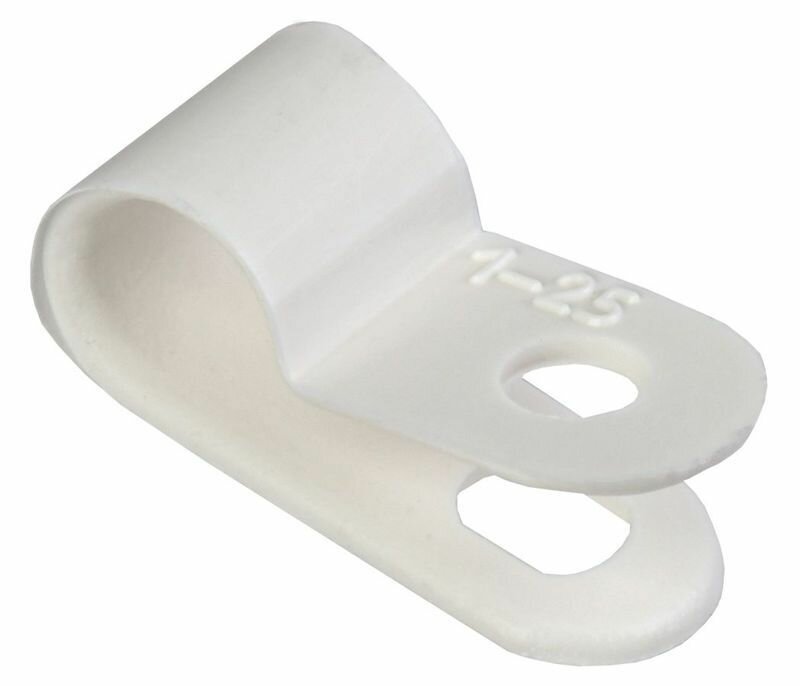 Набор крепежных скоб IEK 6 мм, нейлоновые, белый, 50 шт