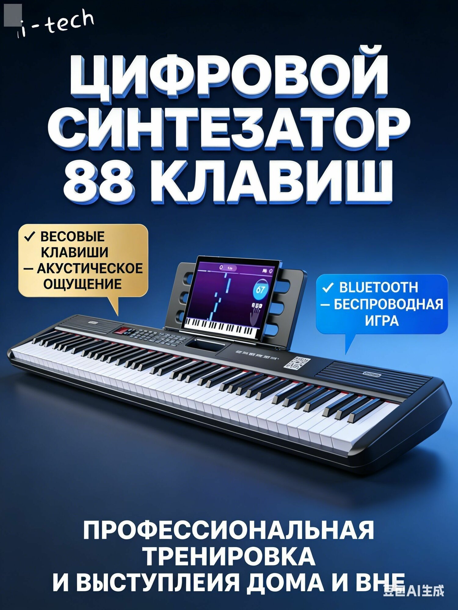 Цифровое управление и Bluetooth интегрированы в эксклюзивный 88 клавишный синтезатор