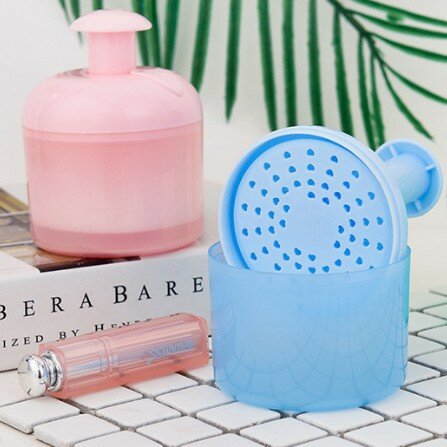 Набор из двух: пеногенератор для умывания с розовым и голубым цветом - портативный аксессуар для ванной комнаты для