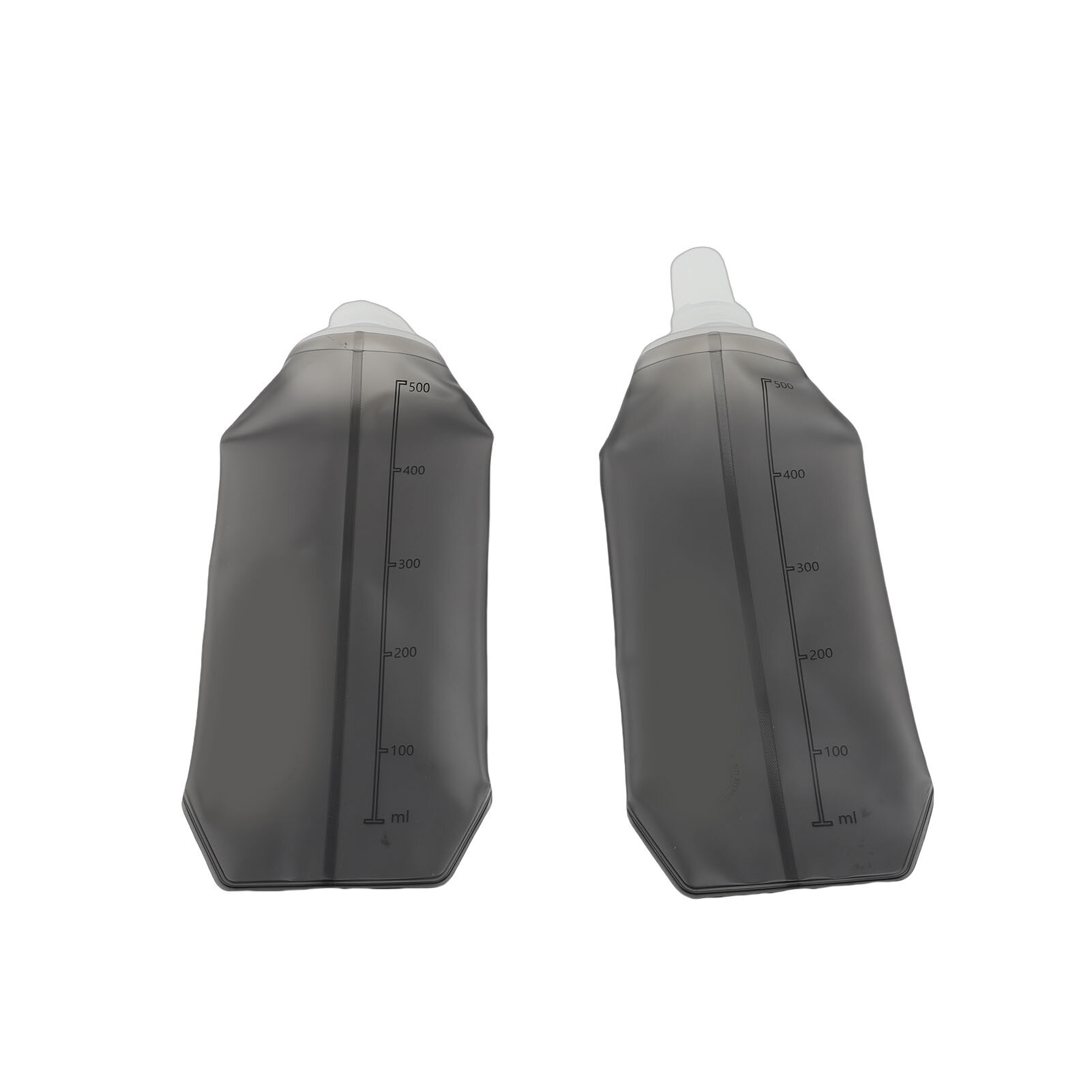 2 мягкие складные бутылки из ТПУ с герметичной крышкой для воды, подходящие для езды на велосипеде, бега, походов, серые, 500 мл.
