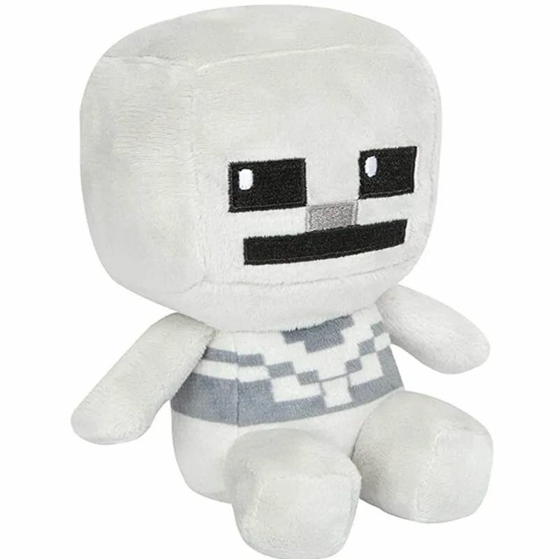 Мягкая плюшевая игрушка Скелет из видеоигры Minecraft (квадратный стиль)