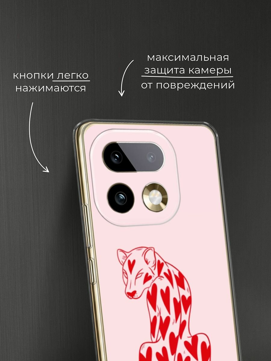 Чехол на Realme 16 Pro+ / Реалме 16 Про+ с принтом Heart panther 1 — фото 1
