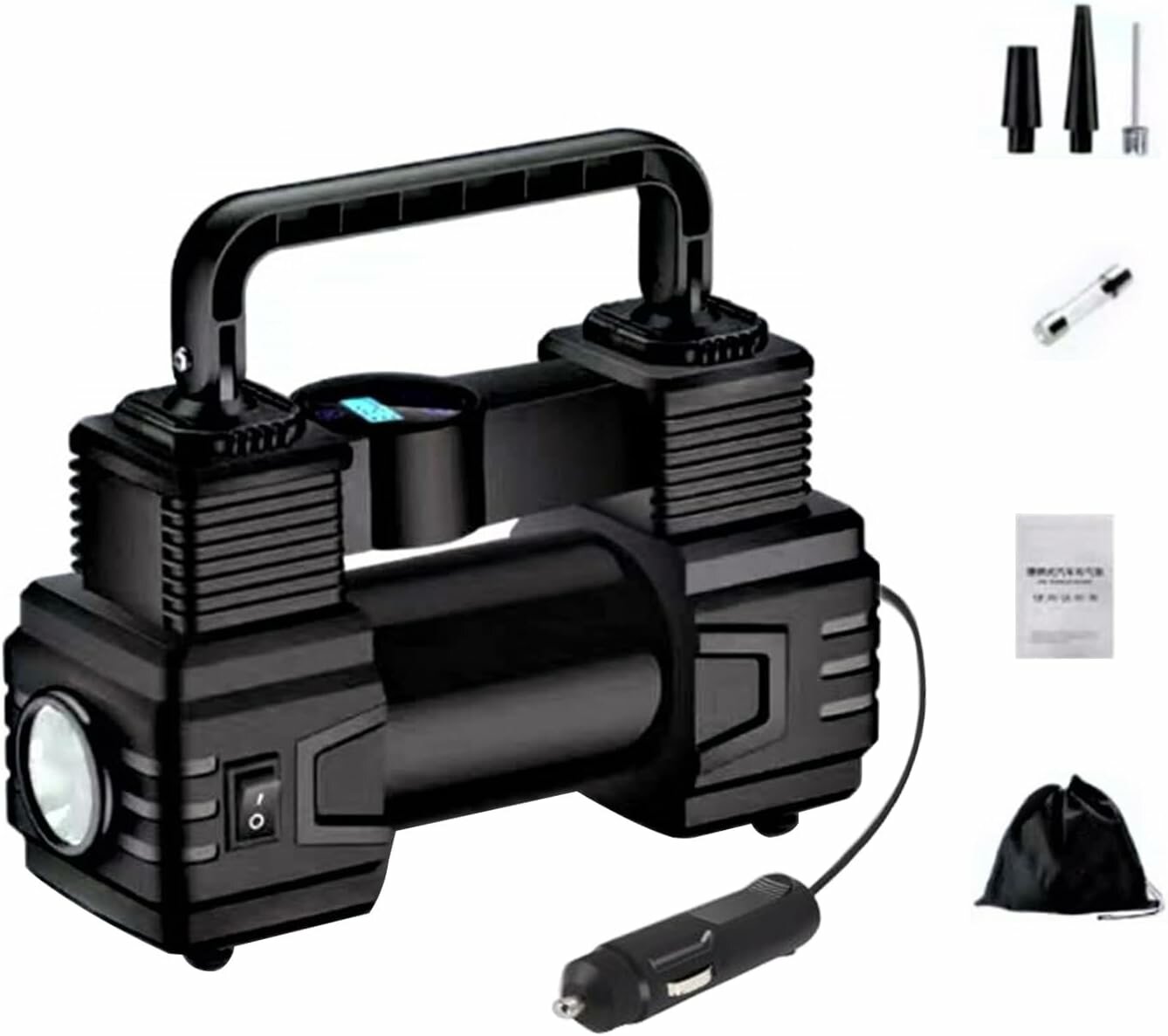 Аккумуляторный насос для подкачки шин, 2 В, 50 фунтов на квадратный дюйм — с цифровым манометром, автоматическим отключе