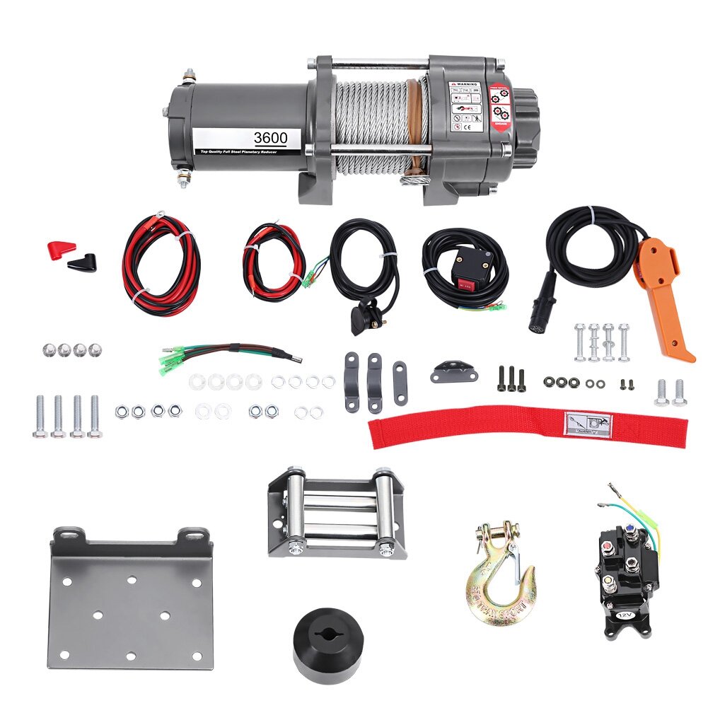 Электрическая лебедка 3600LB, 12V для авто, лодок, квадроциклов