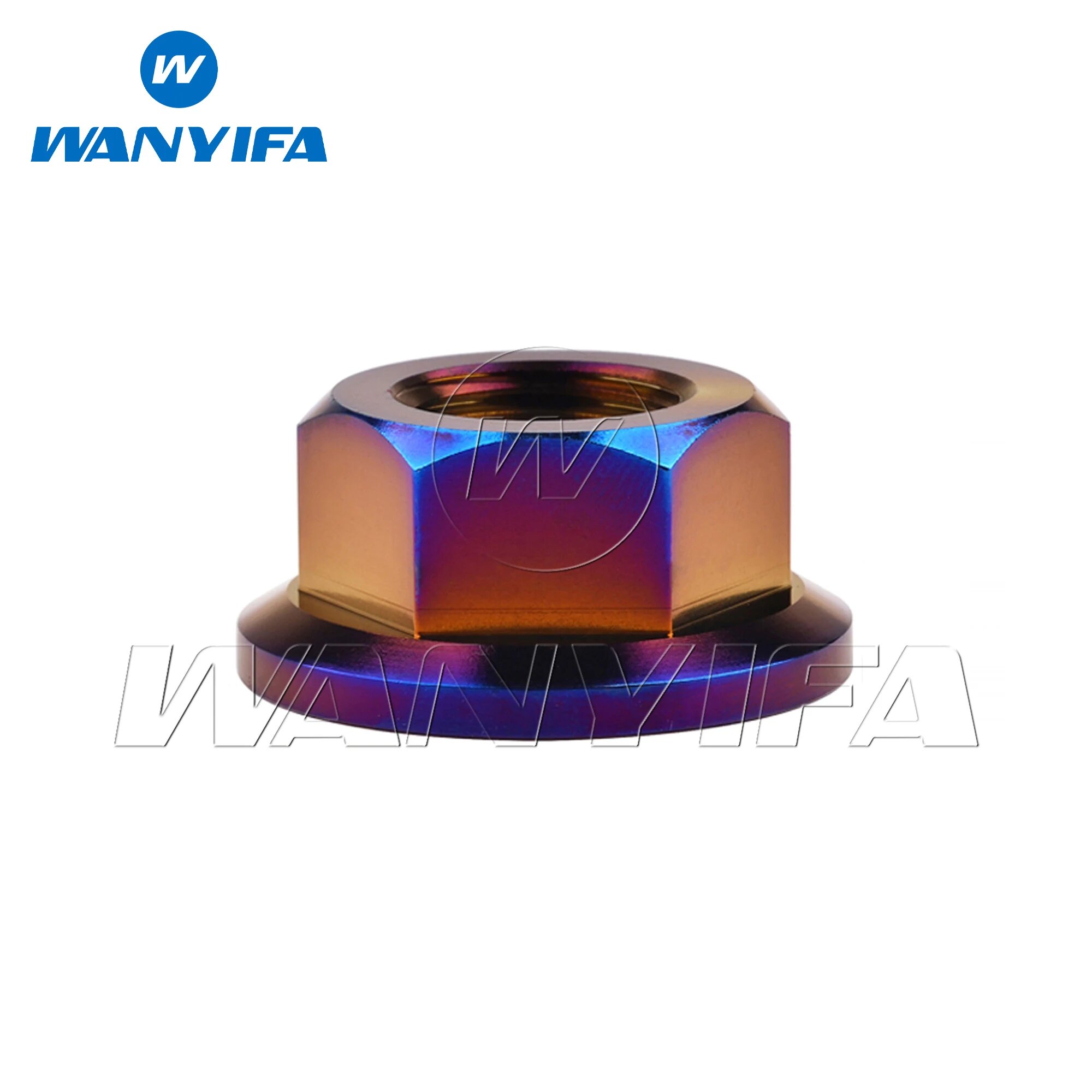 Титановые гайки Wanyifa M5 M6 M8 M10 M12 M14 M16 DIN6923 M16 Pitch 1.5mm, Burn Blue