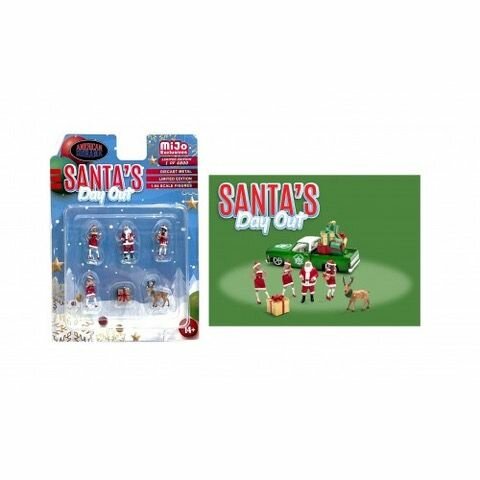 Машинка American Diorama 1:64 Fiqure Set - SANTAS DAY OUT Alloy dolls do not include car models AD-76508MJ